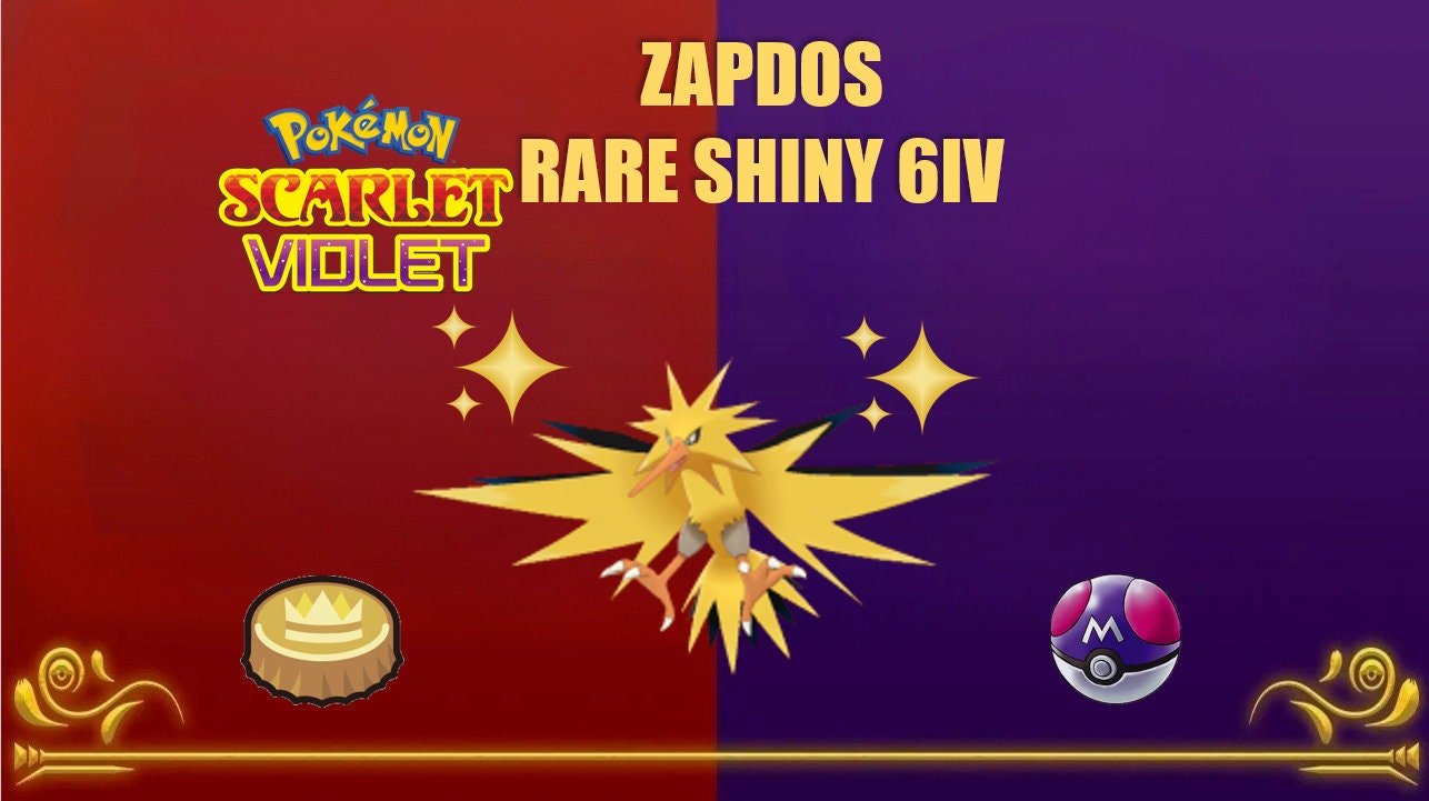 Pokémon Scarlet and Violet/ Rare Shiny Zapdos Galarian/ 6IV / Level 100/masterball/ - Etsy