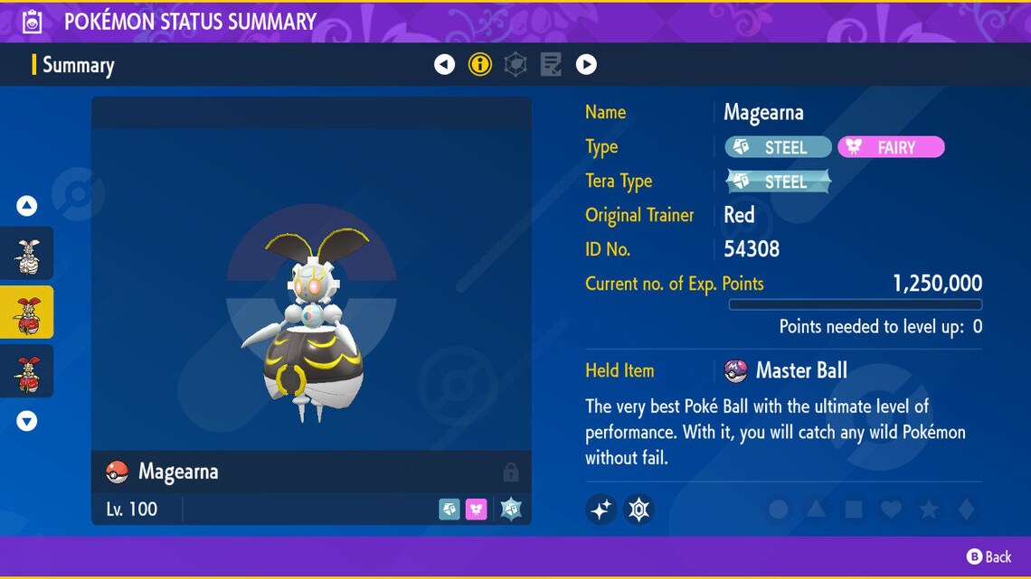 Pokémon Scarlet and Violet/ Rare Shiny Magearna Original Colour/ 6IV / Level 100/masterball/ - Etsy