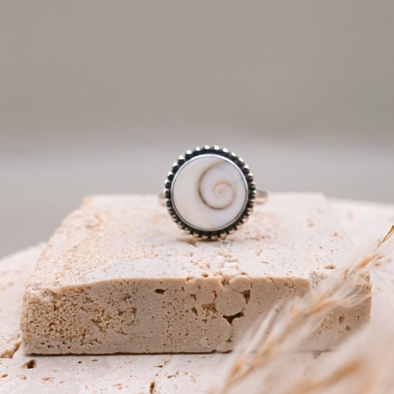 Bohemian Sea-inspired Shiva Shell Ring Handcrafted Sterling Silver ...