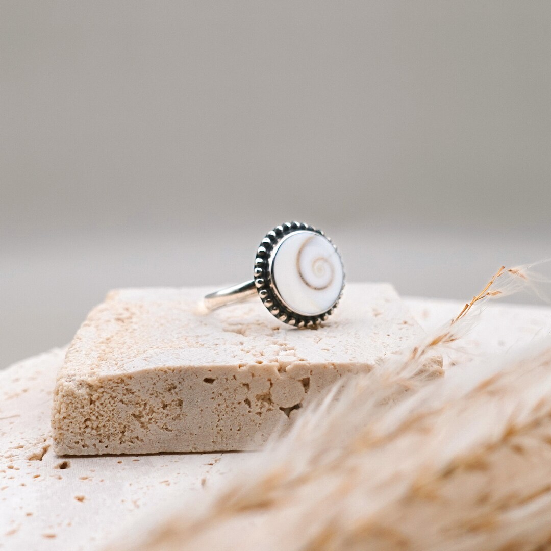 Silver Pearl Shiva Shell .925 Sterling Silver Ring - Etsy