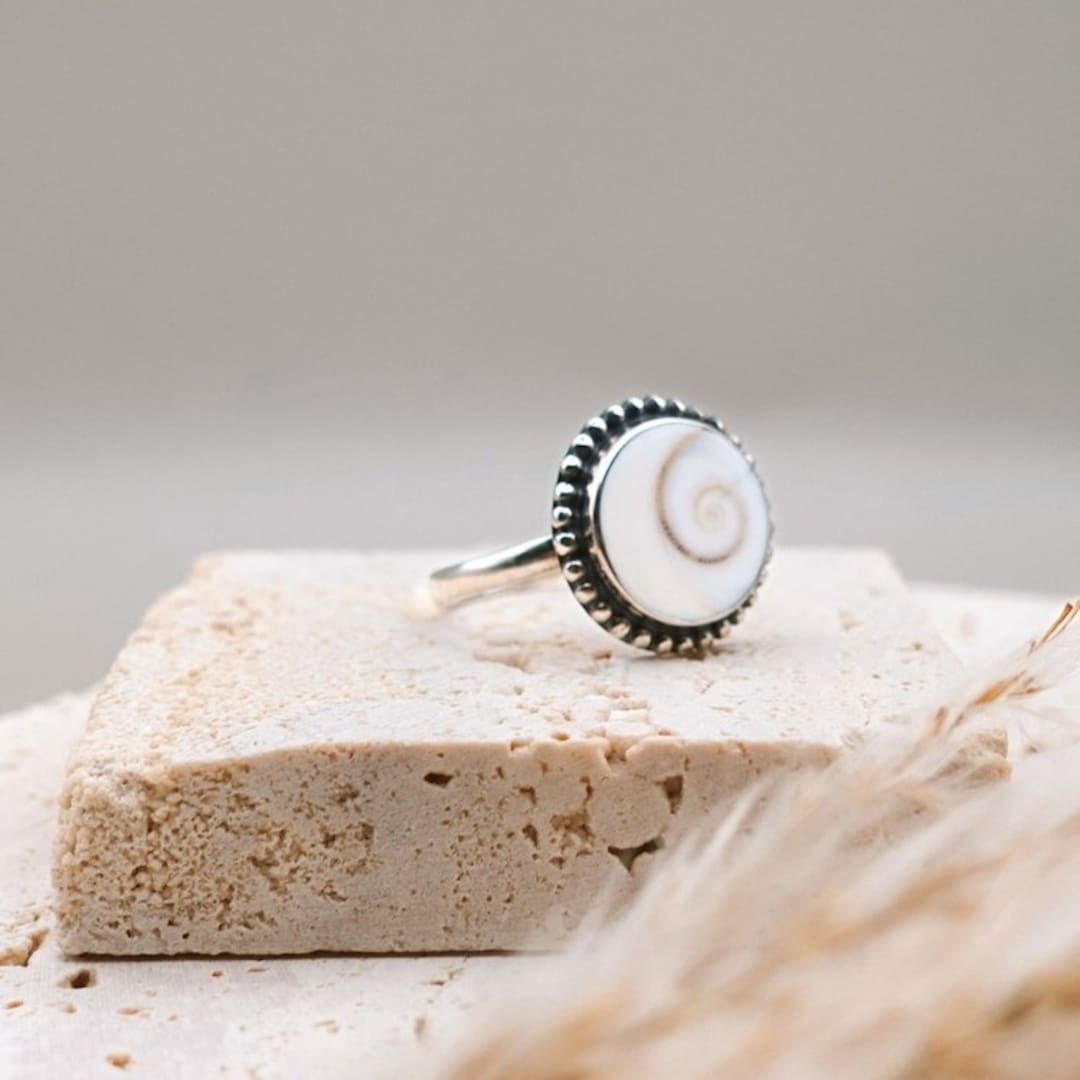 Bohemian Sea-inspired Shiva Shell Ring | Handcrafted Sterling Silver ...