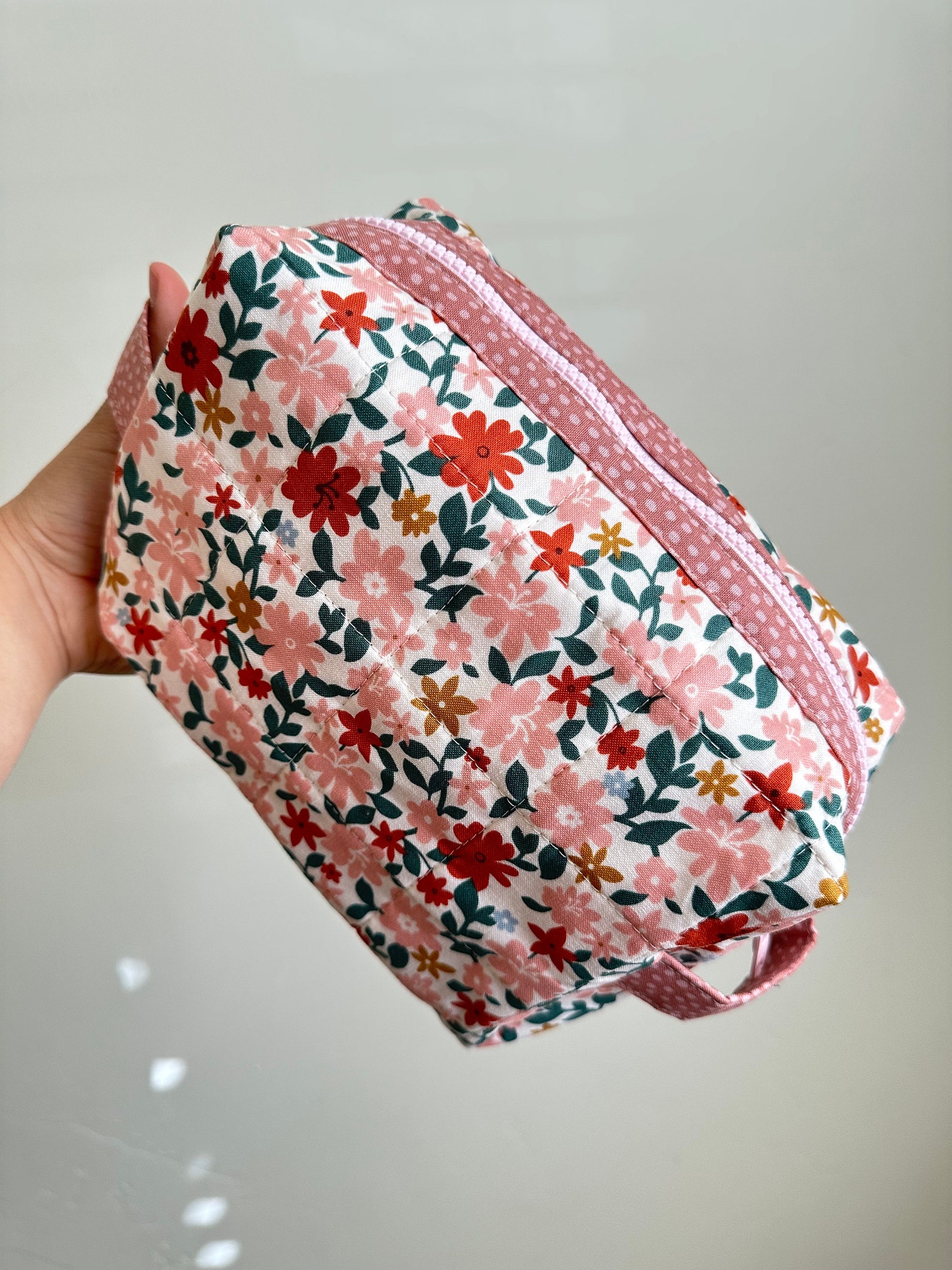 Quilted Holland Pouch (large) // Quilted Pouch // Toiletry Bag // Large ...
