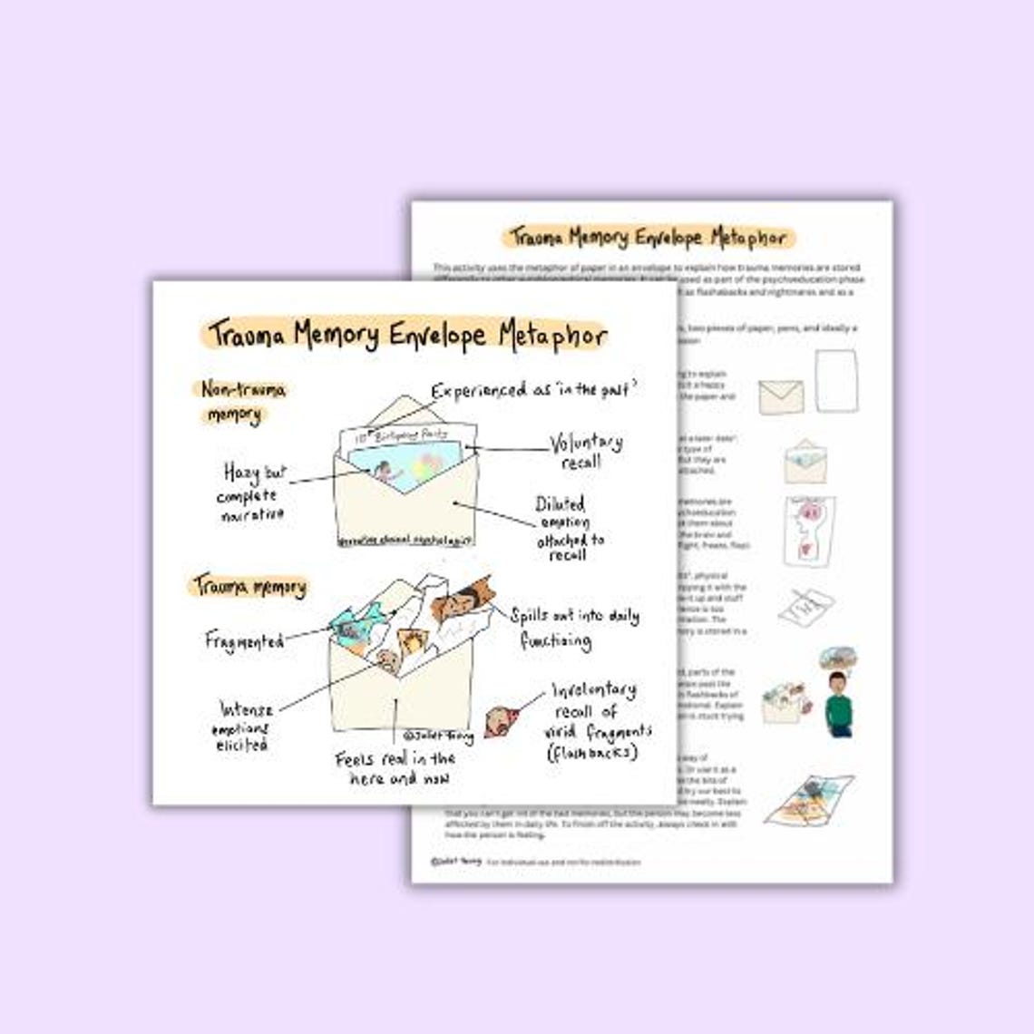 Trauma Memory Metaphor Activity "how To" Guide and Illustration - Etsy