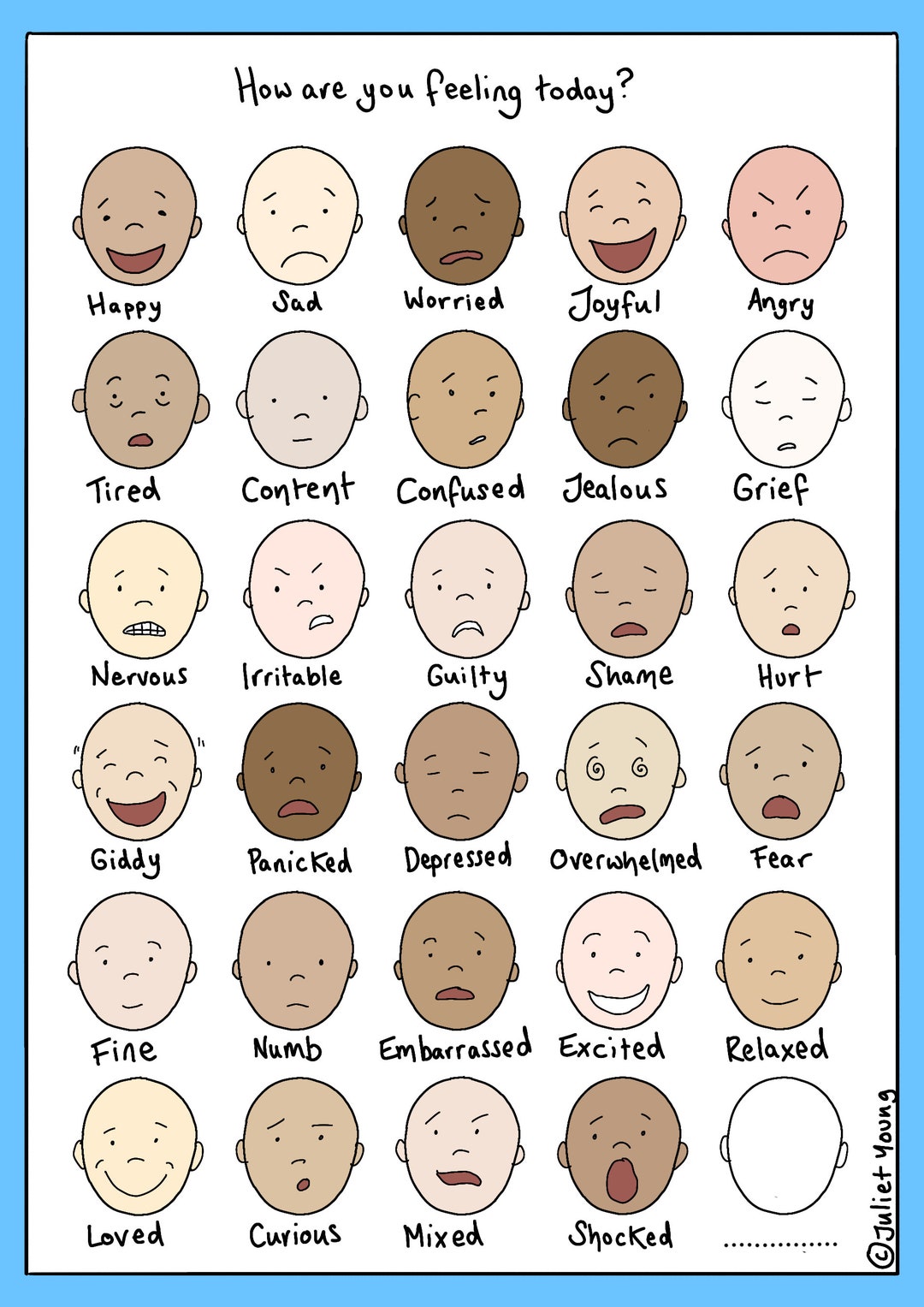 Feelings Illustration A4 PDF Download - Etsy