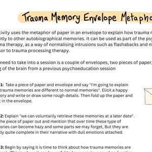 Trauma Memory Metaphor Activity "how To" Guide and Illustration - Etsy