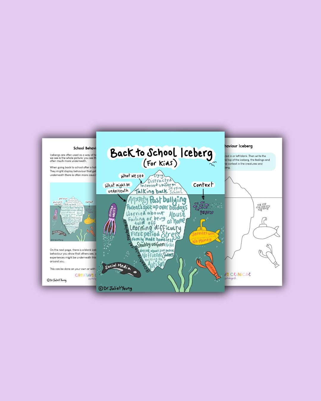 Back to School Iceberg Worksheet and Image Set (4 Downloads in 1) - Etsy