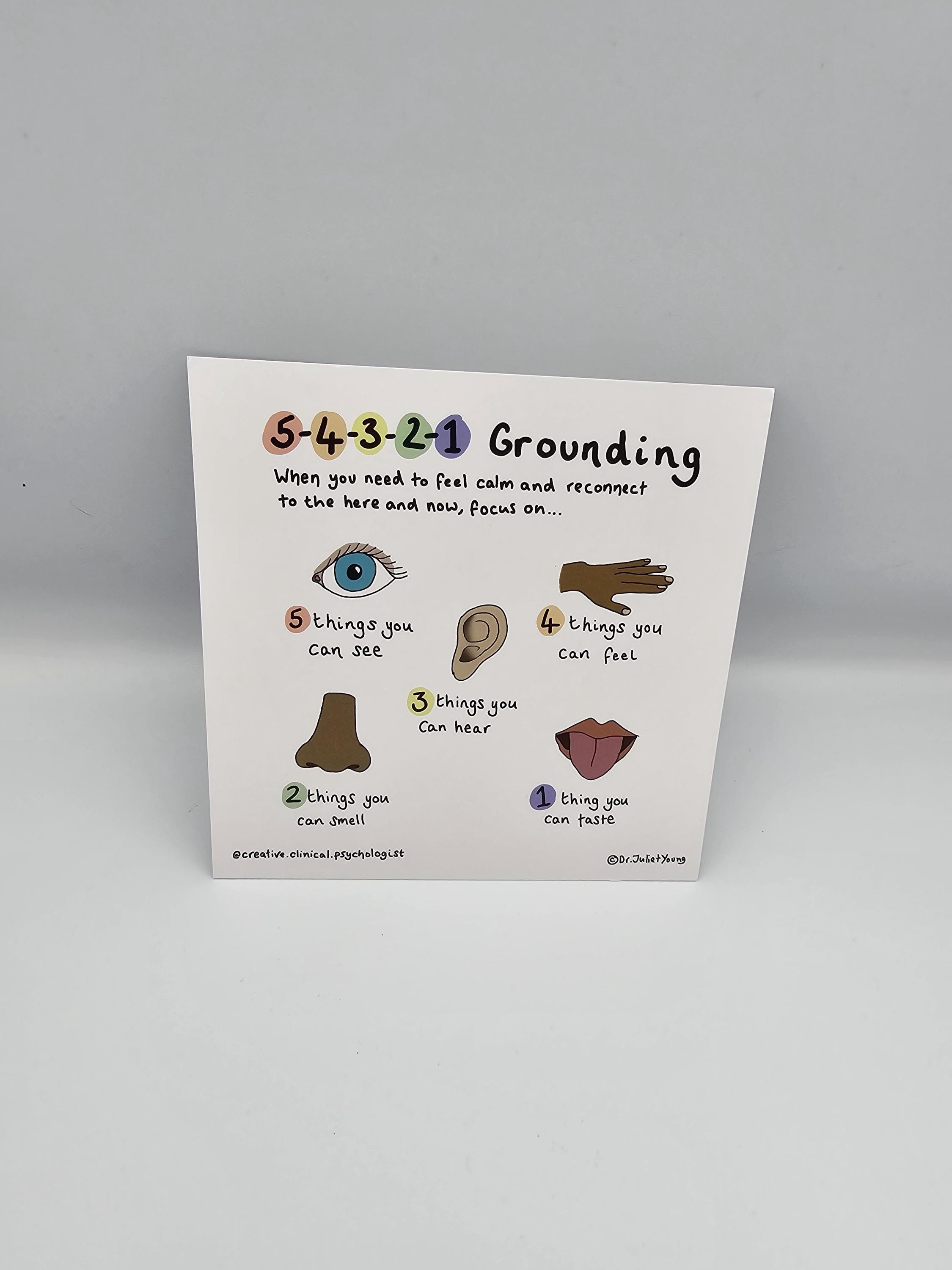 5 Senses Grounding Technique 15x15cm Print - Etsy