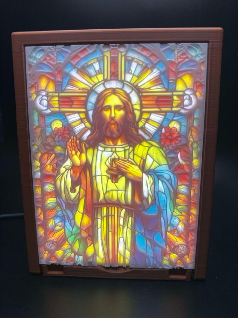 Divine 3D Printed Color Lithophane of Jesus Christ Inspirational Home ...