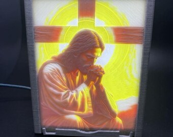 Divine 3D Printed Color Lithophane of Jesus Christ Inspirational Home ...