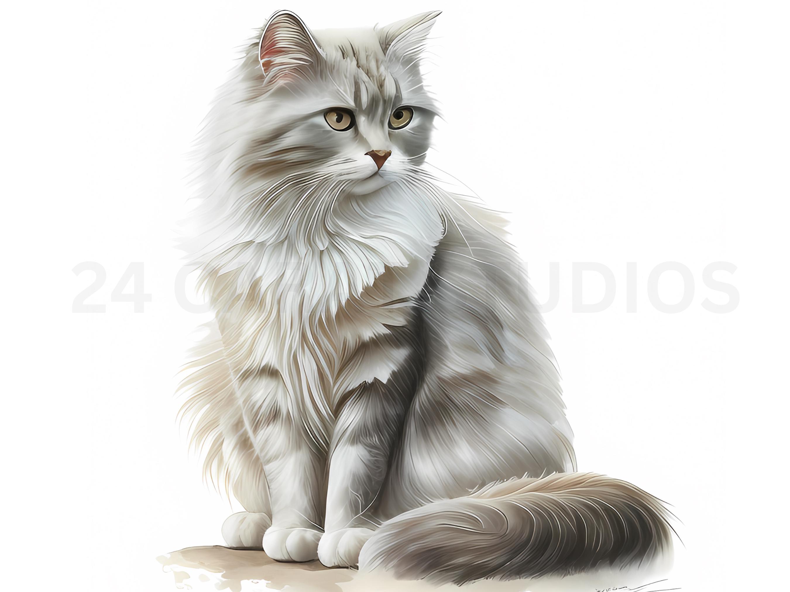 Enchanting Cat Clipart 10 High-quality Jpgs for Digital Download ...