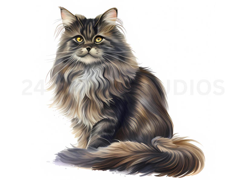 Enchanting Cat Clipart 10 High-quality Jpgs for Digital Download ...