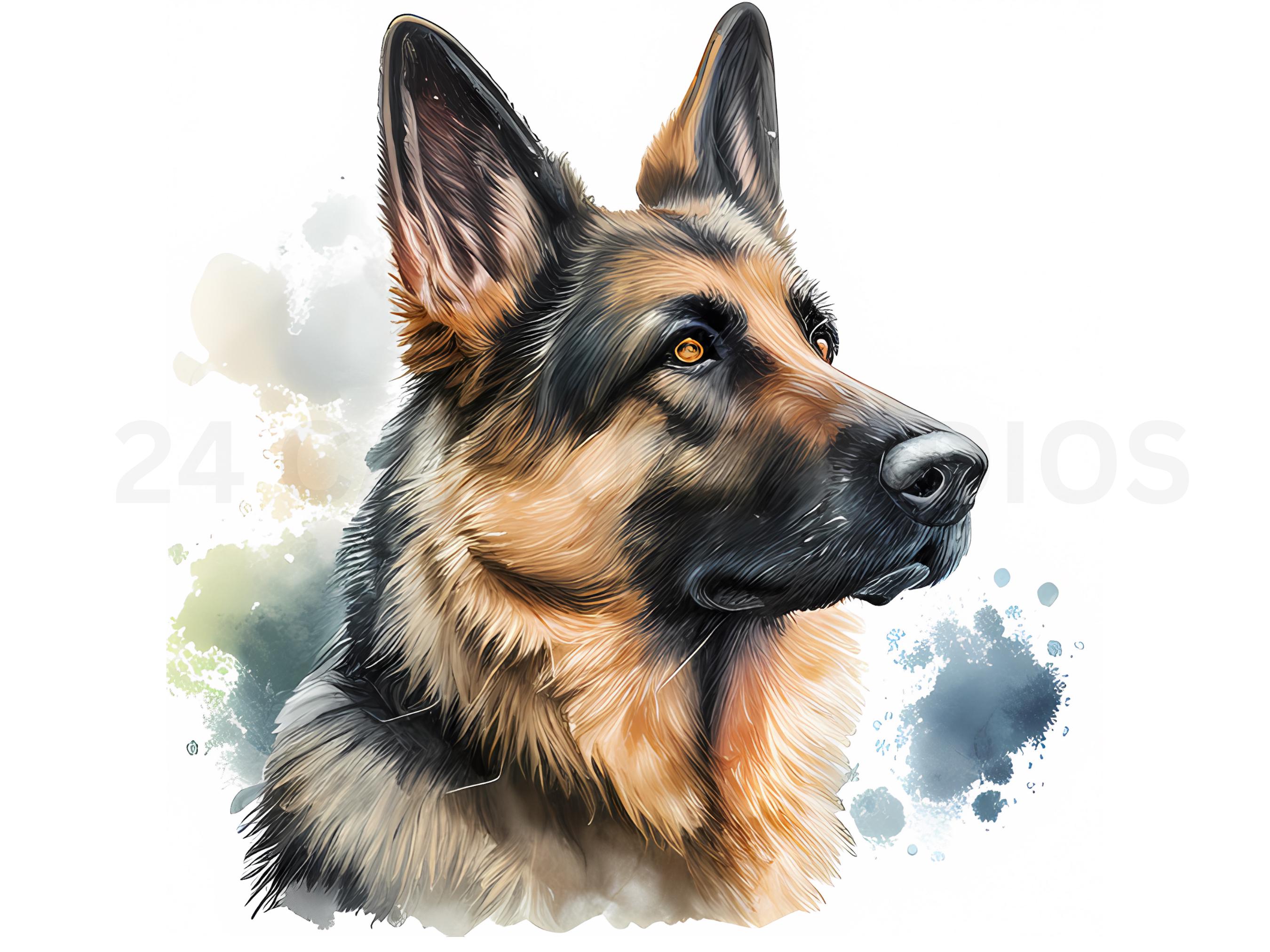 German Shepherd Clipart - High-quality Pngs - Digital Download for Card ...