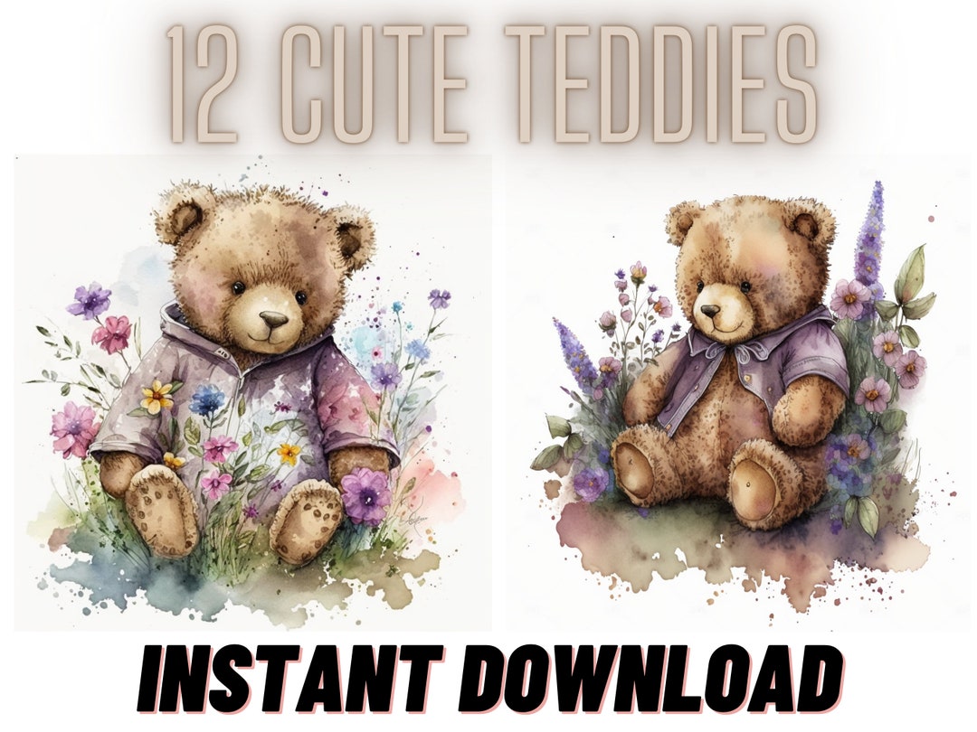 12 High-quality Teddy Bear Clipart for Card Making Mixed - Etsy