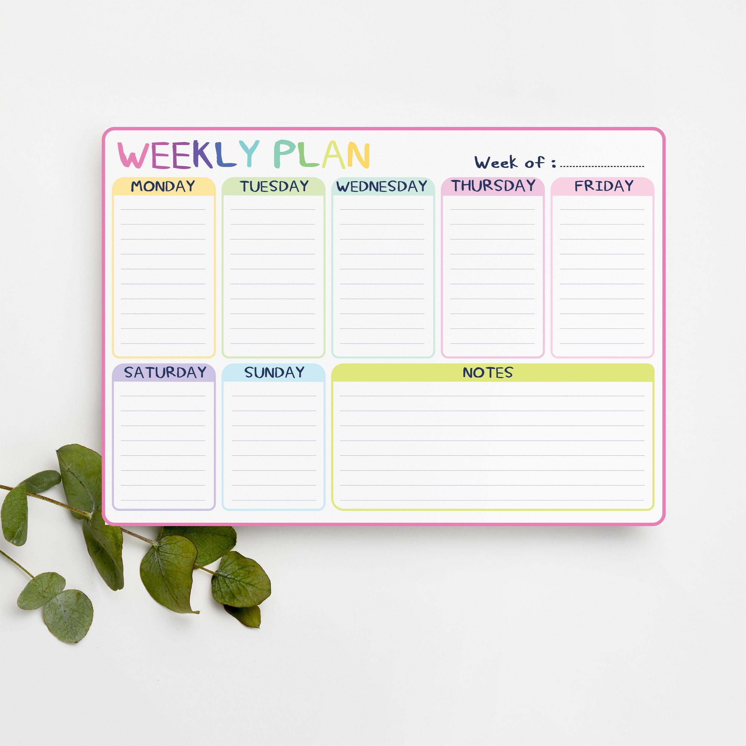 Weekly Schedule Template Planner Printable I Homeschool Weekly Schedule ...