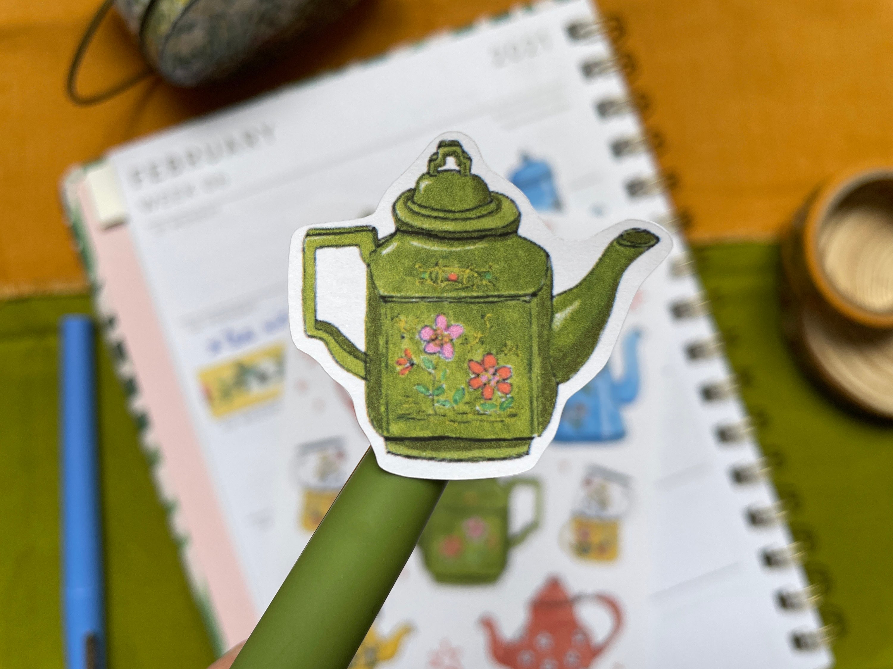 Teapots Sticker Sheet Journal, Scrapbooking, Penpals, Gift for Tea ...