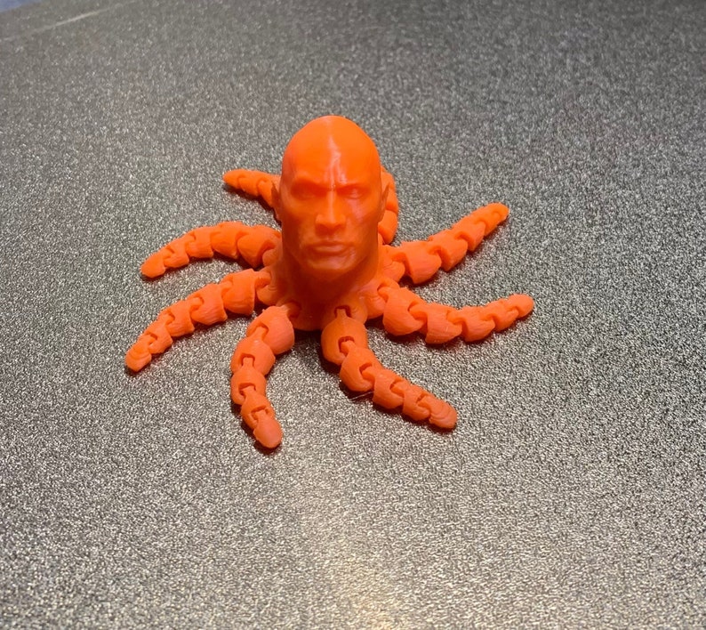 Rocktopus - Dwayne Johnson / the Rock X Octopus - 3D Printed - Etsy