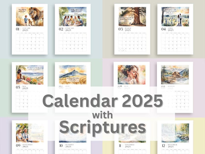 JW Calendar 2025, Watercolor Style With Scriptures, Yeartext 2025, JW ...