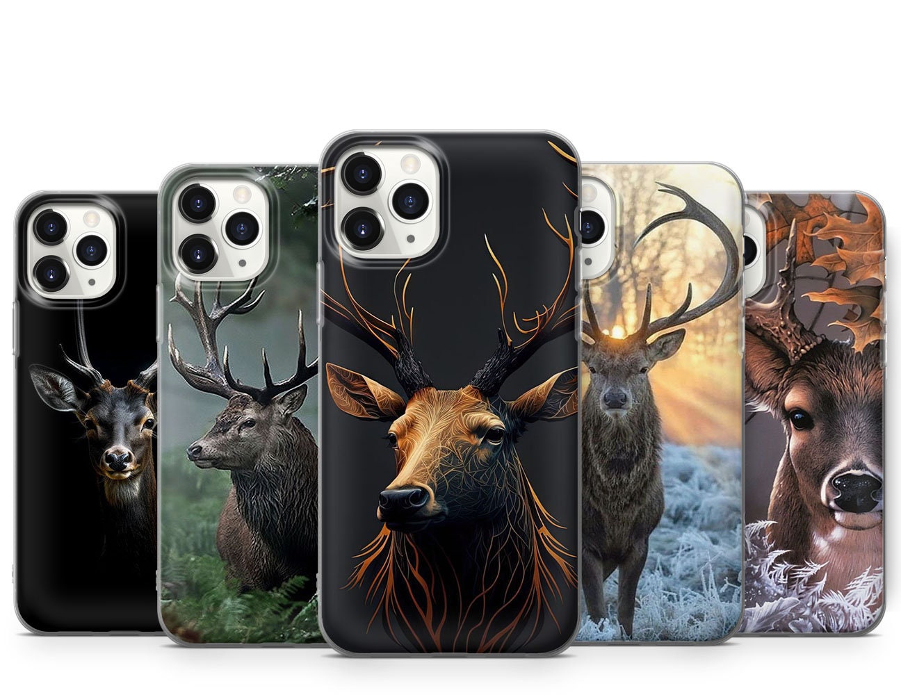 Deer Phone Case for iPhone 15 14 13 12 11 X Xs Xr Se2022 Samsung S23 ...