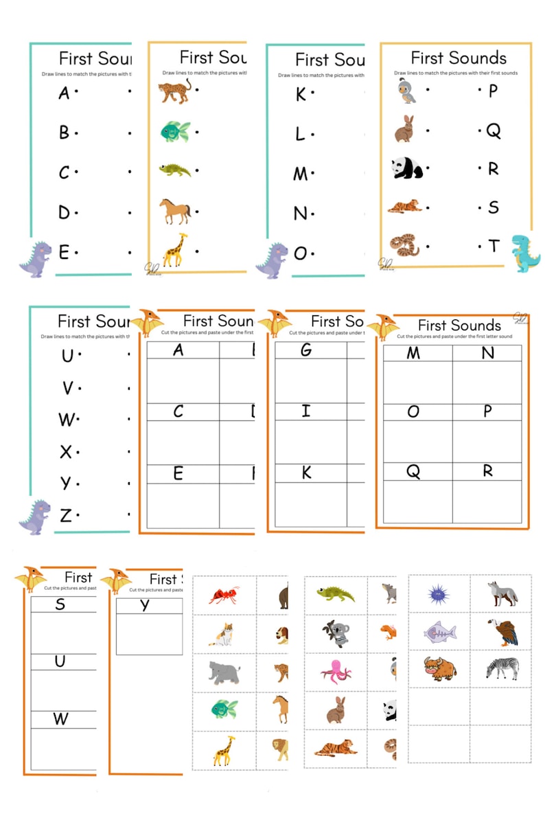 Kindergarten Alphabet First Sounds Digital Worksheets Teaching ...