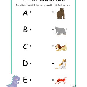 Kindergarten Alphabet First Sounds Digital Worksheets Teaching ...