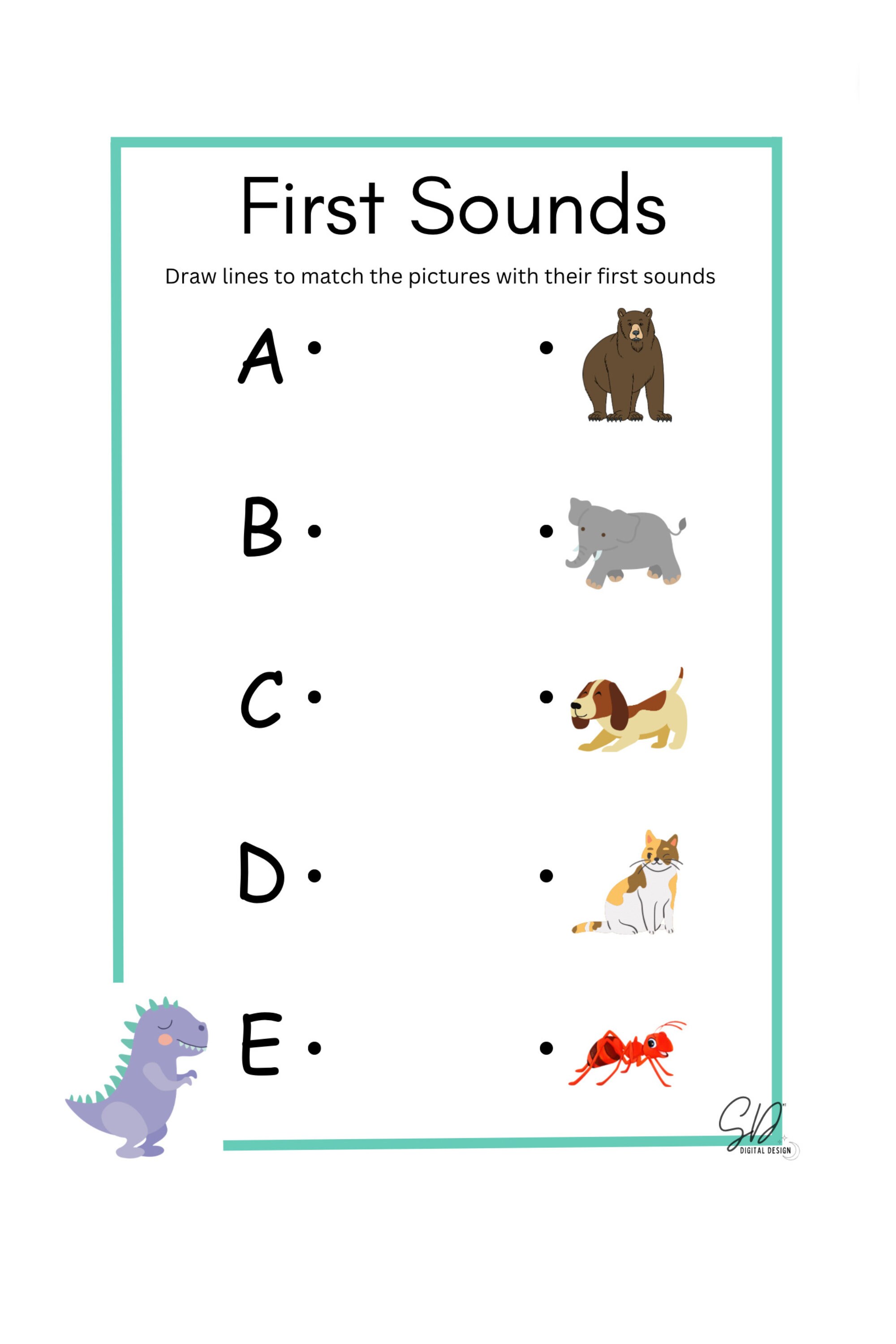 Kindergarten Alphabet First Sounds Digital Worksheets Teaching ...