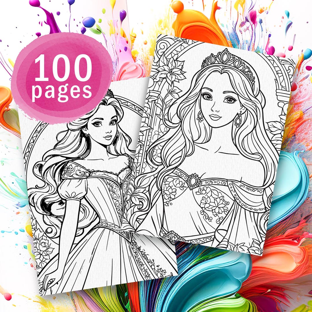 Magical Princess Coloring Pages | Kids Activity Book | Printable Pages ...