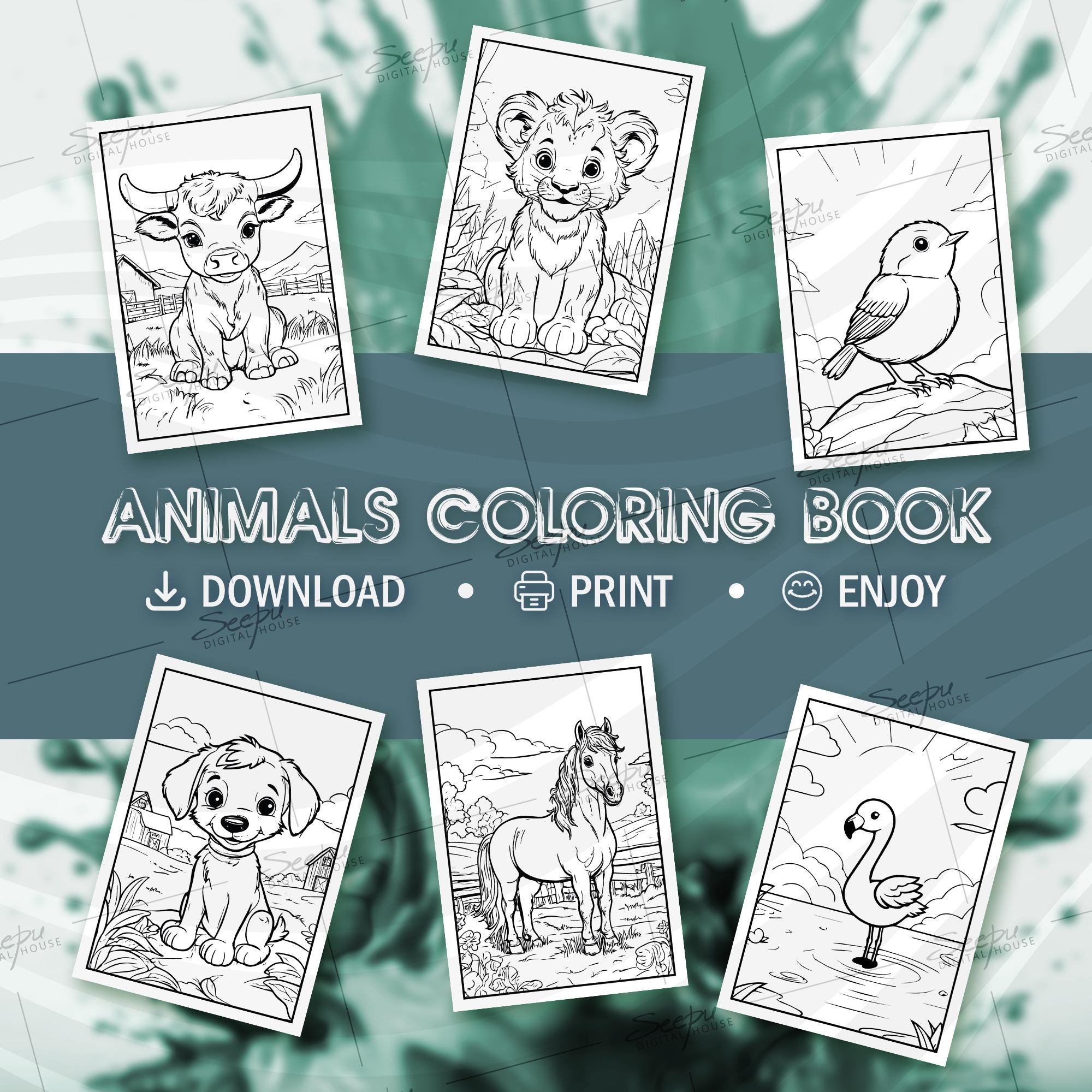 Printable Animal Coloring Book for Kids | Fun and Creative Digital ...