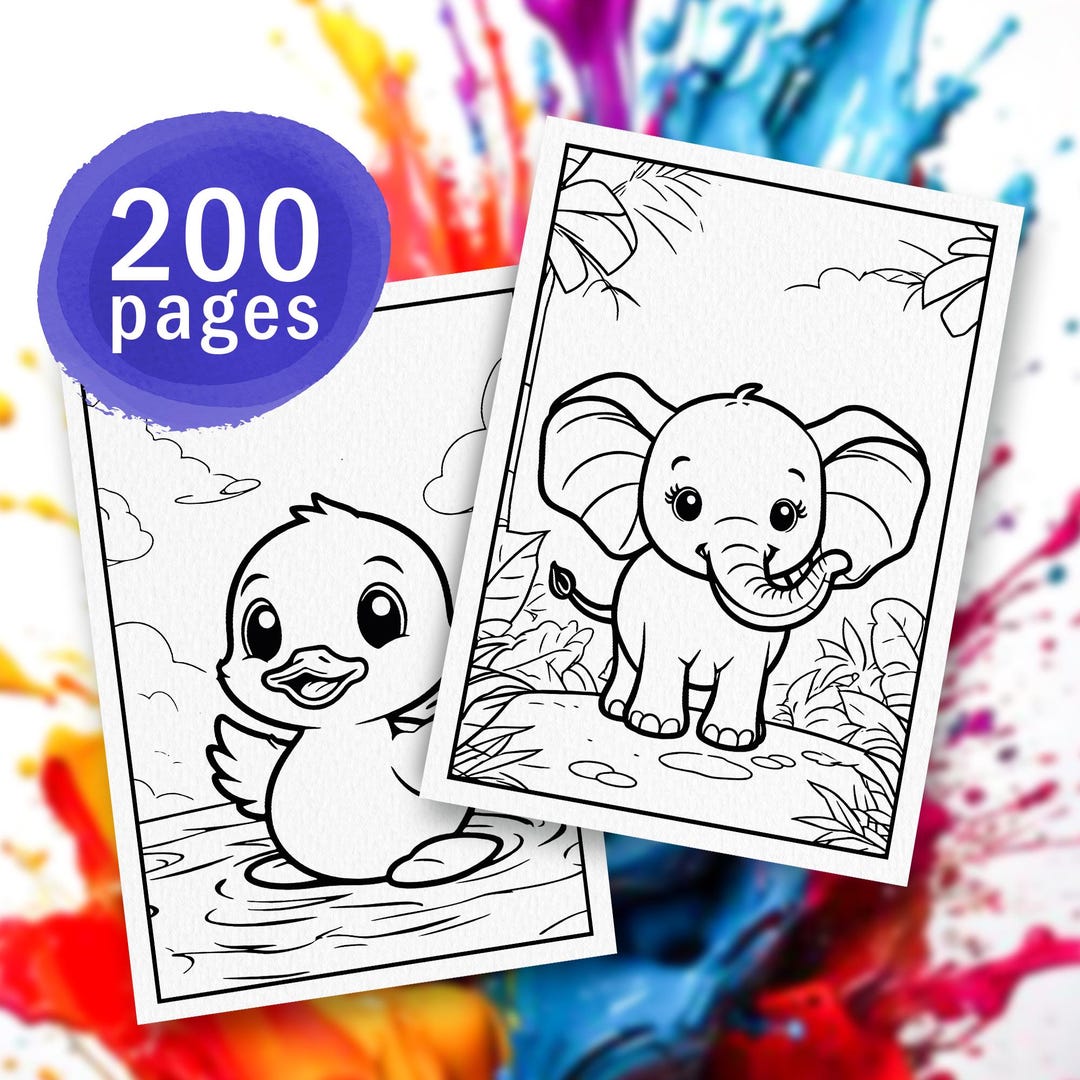 Printable Animal Coloring Book for Kids | Adorable Animal Printable ...