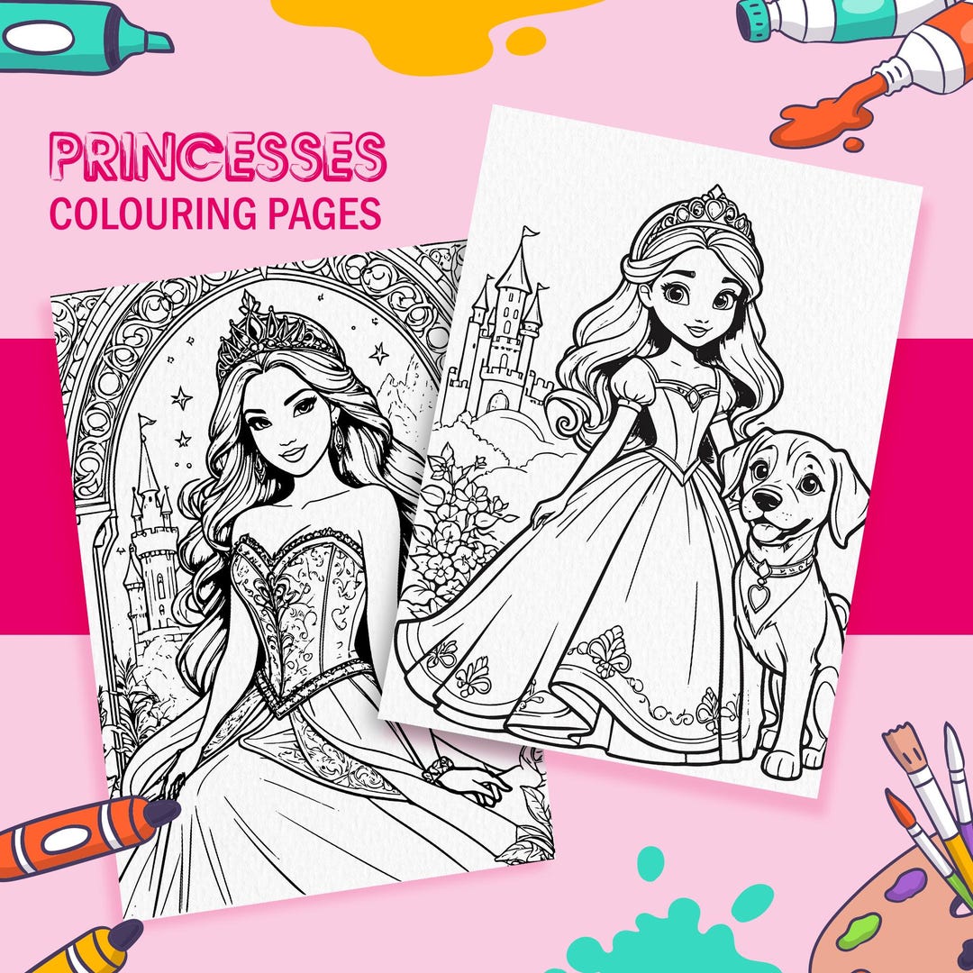 Disney Princess Coloring Pages | Fun Kids Activity (printable PDF) - Etsy