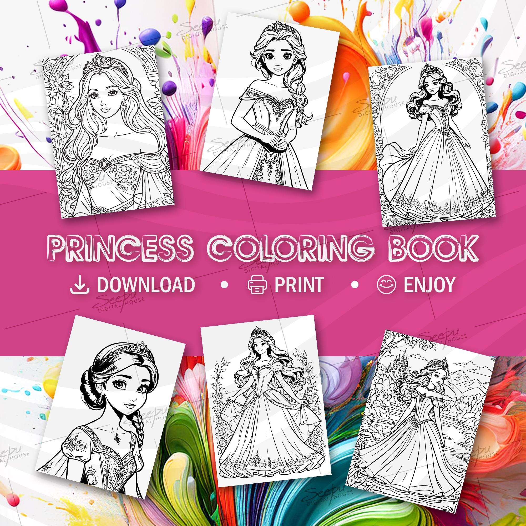 Magical Princess Coloring Pages | Kids Activity Book | Printable Pages ...