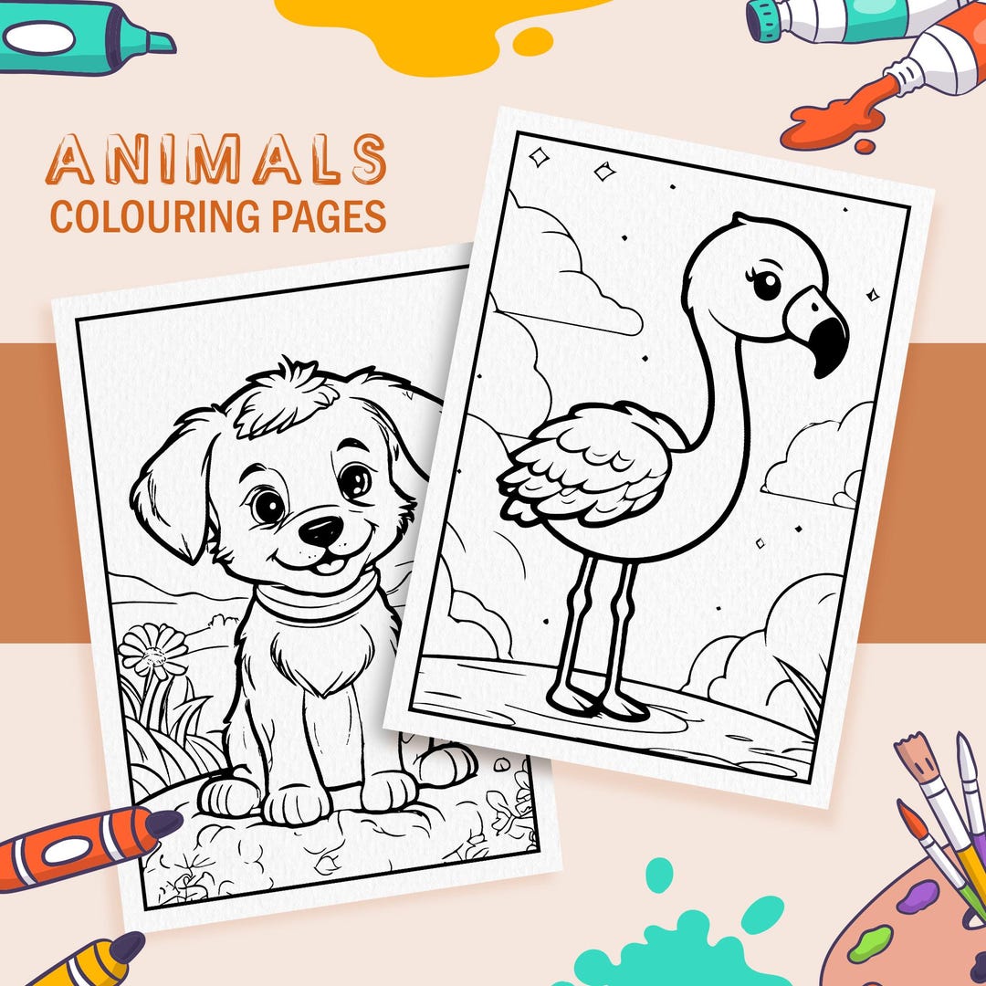 Printable Animal Coloring Book | Kids Fun Coloring Pages Digital ...