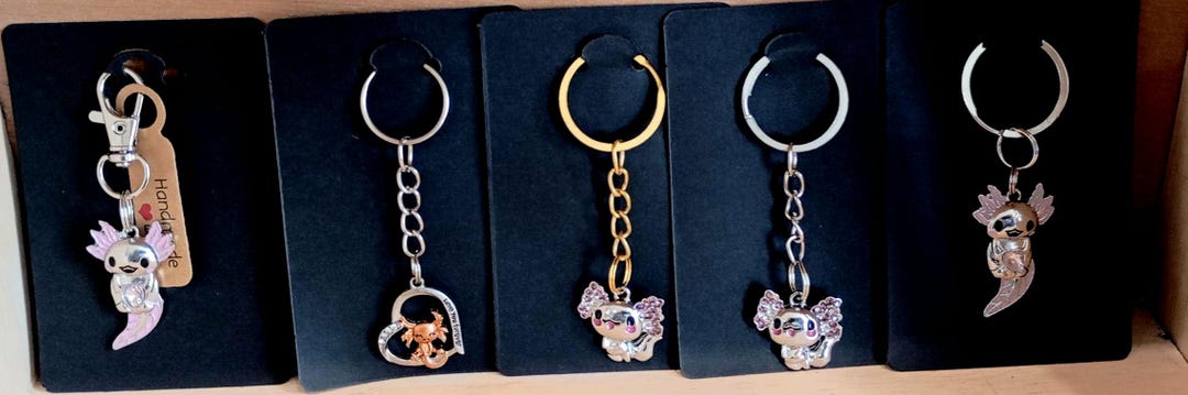 Keyring Axolotl, Lotti, Cross-toothed Newt, Approx. 7-9 Cm Long, With ...