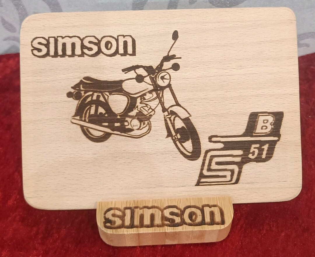 Simson S51B Stand Bild, Holz Gelasert, DDR, IFA Ostdeutschland, Mockick ...