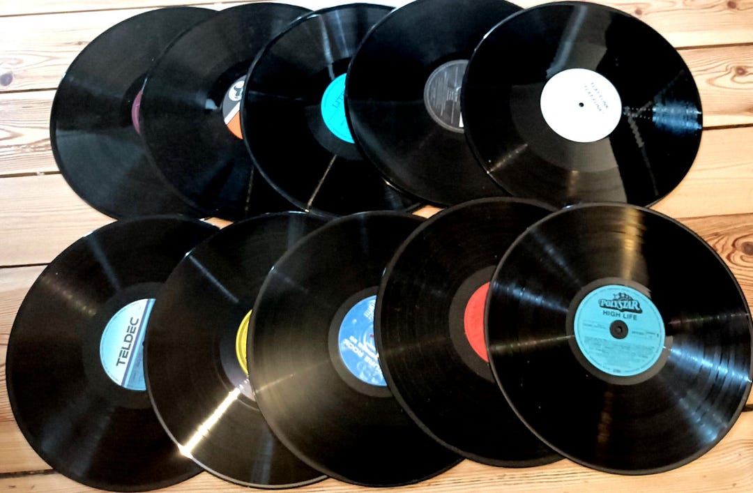 10x Records, 12" Maxi Lps, Decoration, Craft Material, Approx. 30 Cm ...