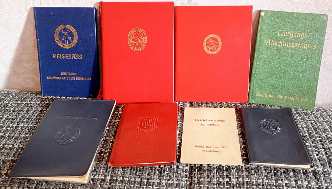 GDR Documents, Passport, Party Member, Certificate, DTSB, FDGB, Sed ...