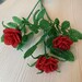 Bouquet of Red Tea Roses Flowers Bouquet Beaded Flowers Wildflowers Red ...