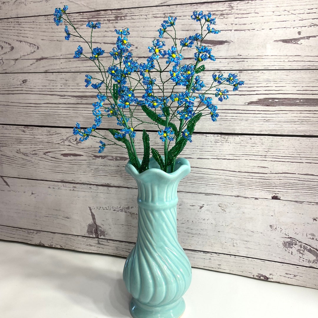 Forget-me-not Flowers Bouquet Beaded Wlowers Wildflowers Bouquet of ...