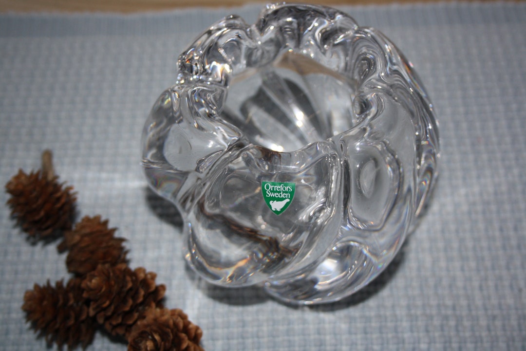 Rare Find / Orrefors Heavy Crystal Bowl/ Base With Original Orrefors ...
