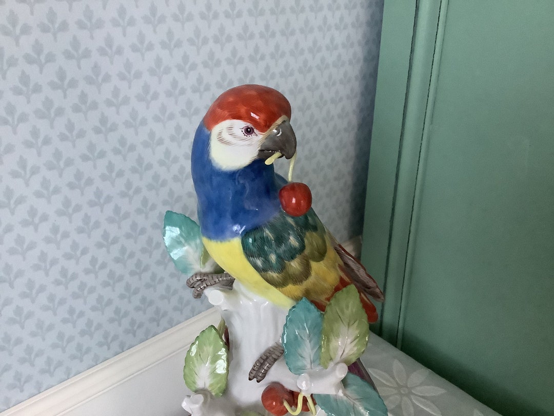 Exstemely Rare Beautiful Meissen Parrot With Berries From - Etsy