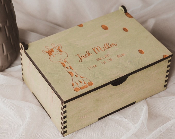 Personalized Baby Keepsake Memory Wooden Box - Gift for First 1st ...