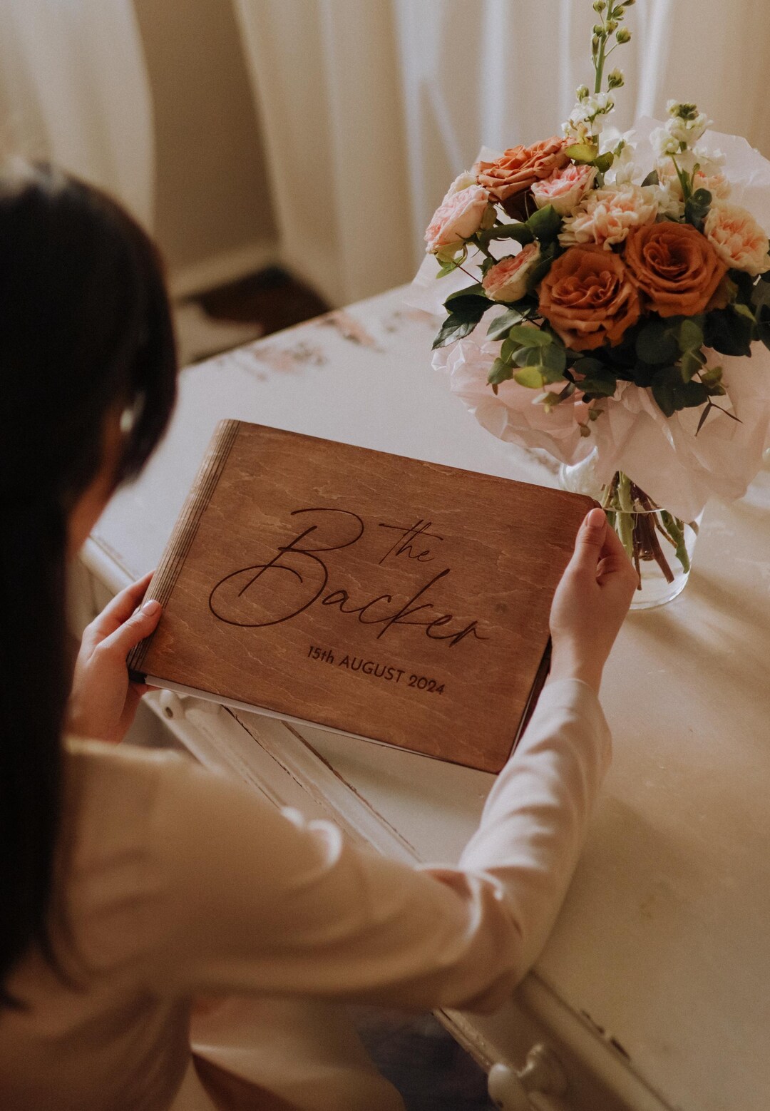 Please Sign Our Guest Book, Polaroid Photo Album Gift, Wooden Guest ...