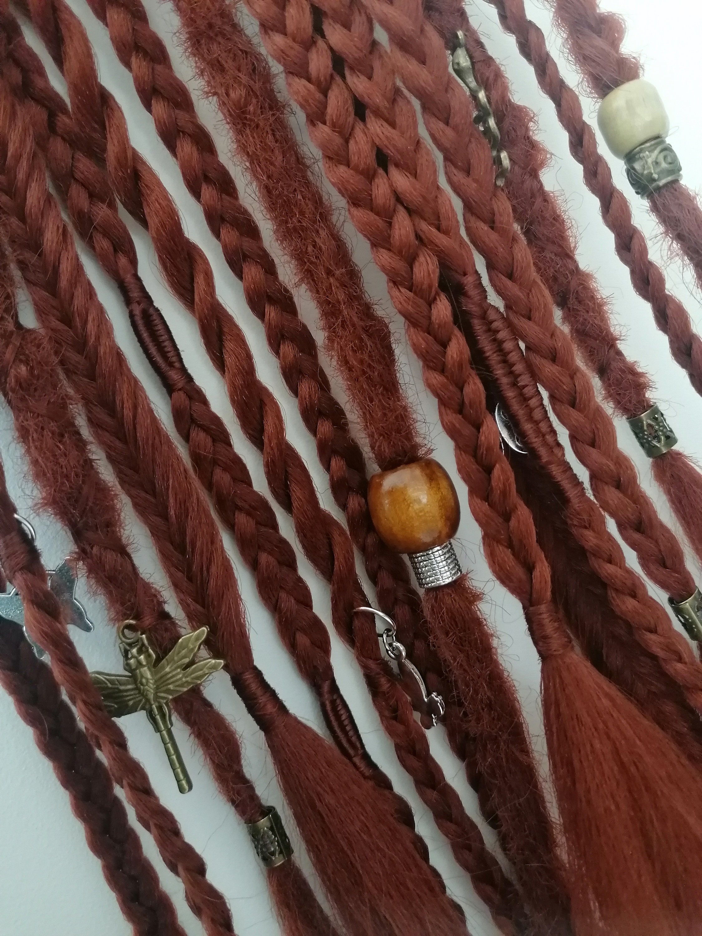 Viking Dreads COPPER RED Hair Extensions Clip in Dreads - Etsy