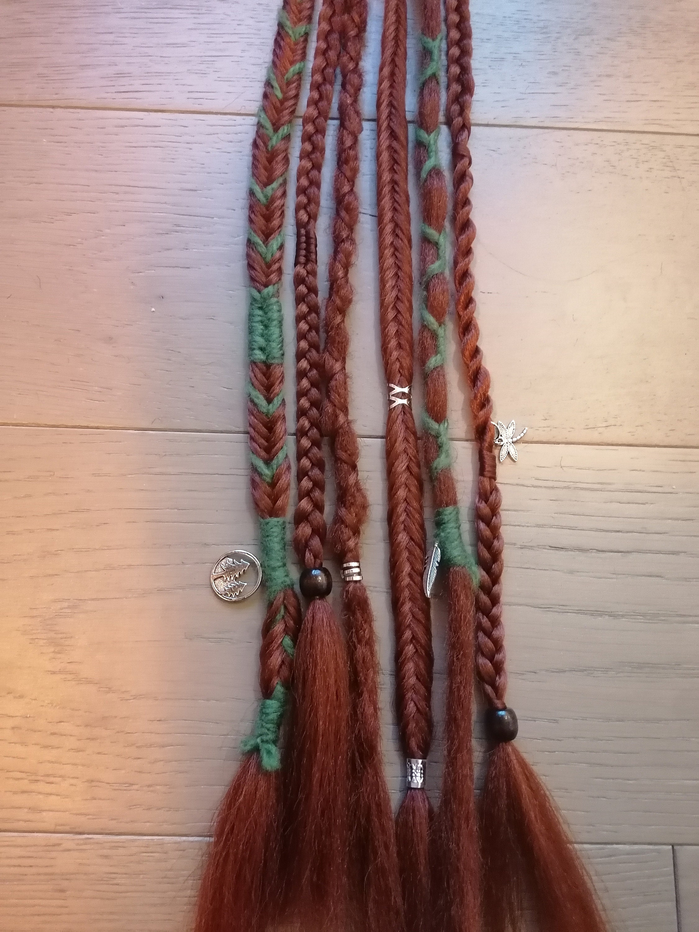 Viking Dreads COPPER RED Hair Extensions Clip in Dreads - Etsy