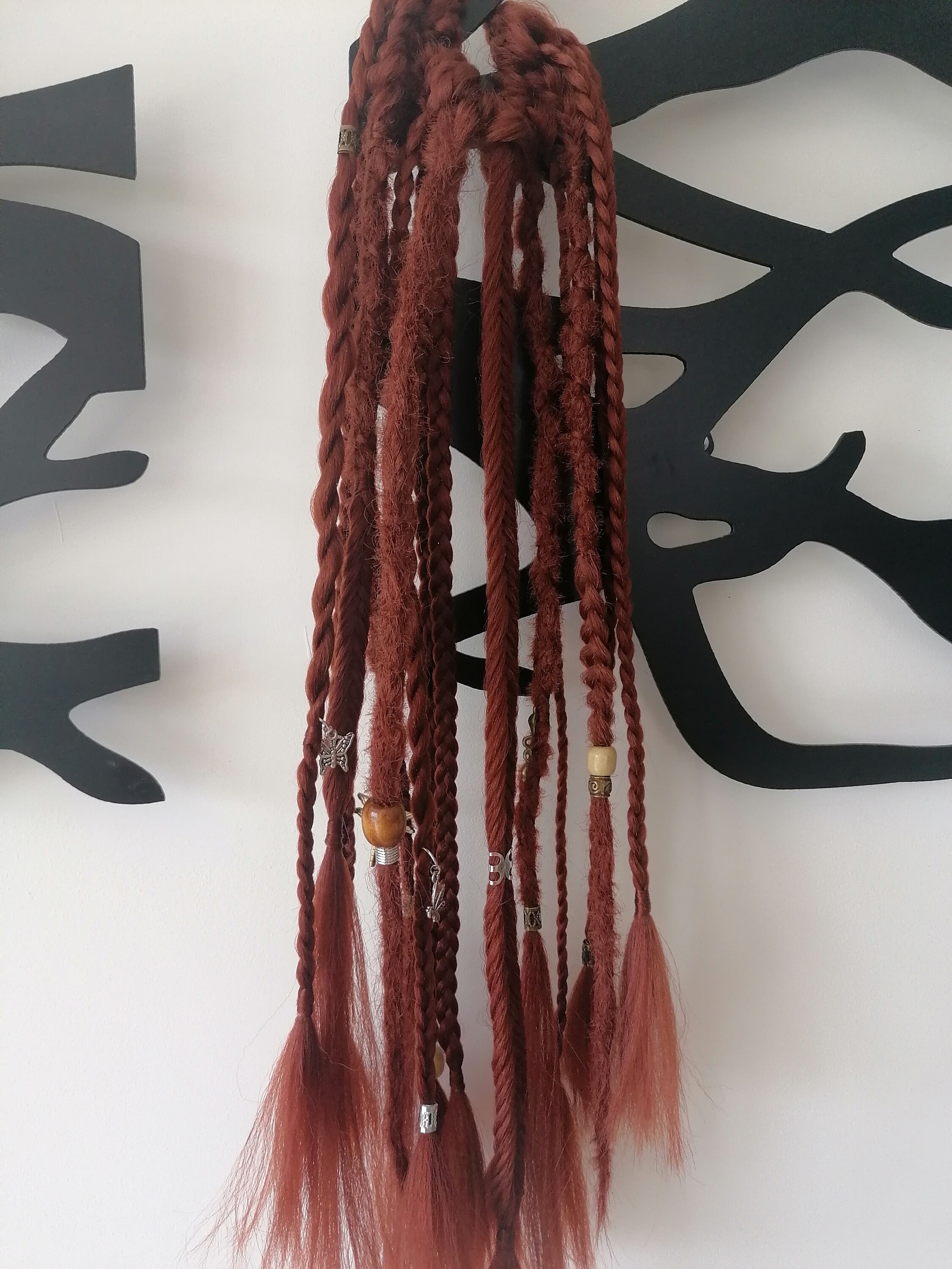 Viking Dreads COPPER RED Hair Extensions Clip in Dreads - Etsy