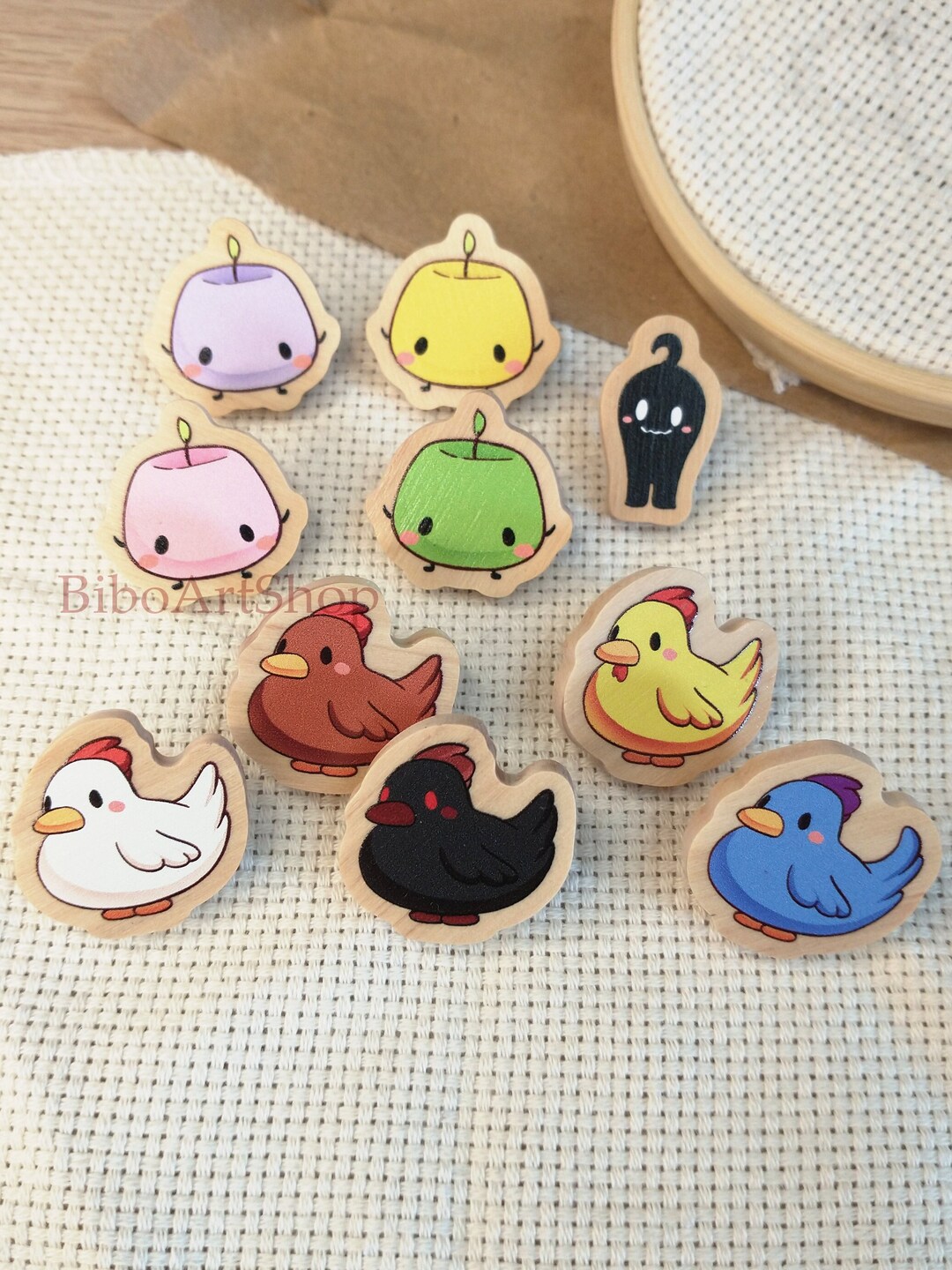 Stardew Valley Wooden Pins Gift for Her, Videogame, Junimo, Farming ...