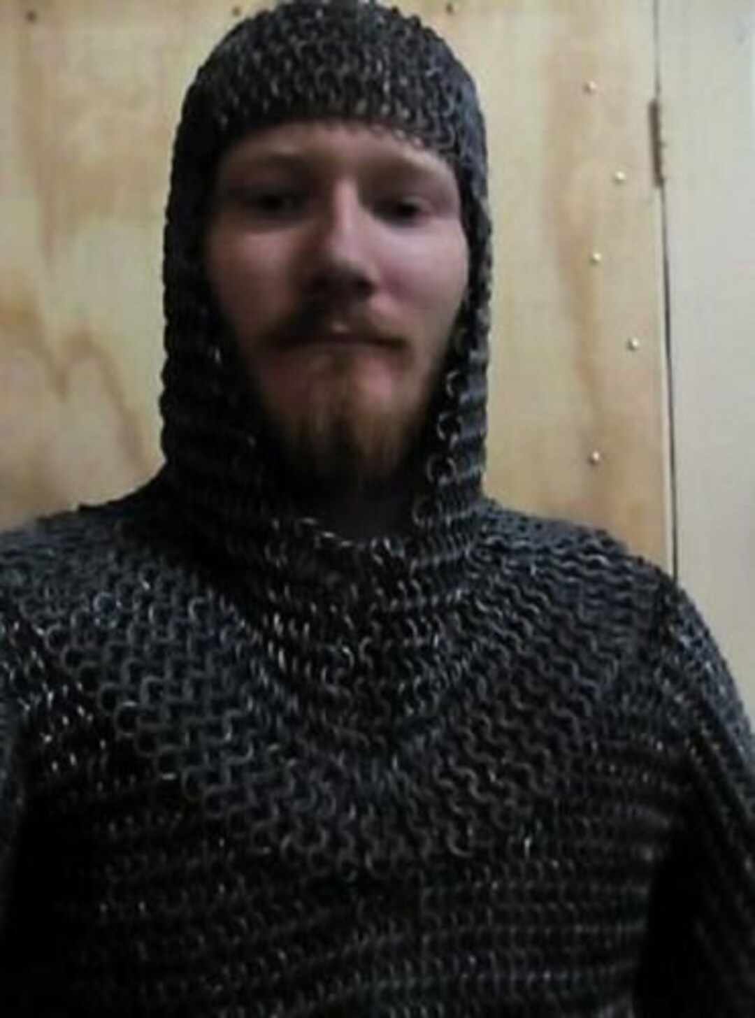 Medieval Armour Chainmail Coif Blackened Chain Mail Dress Hood - Etsy