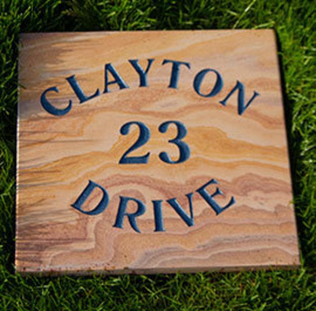 Rainbow Sandstone House Sign - Etsy