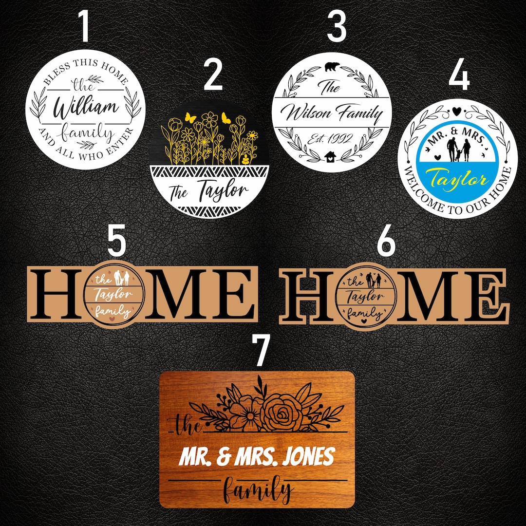 Custom Wood Family Sign, Last Name Sign, Front Door Welcome, Family ...