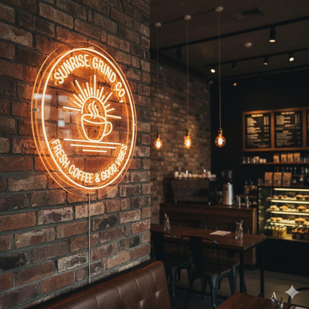 Custom Business Logo Sign, Coffee Shop Decor, Illuminated 3D Acrylic ...