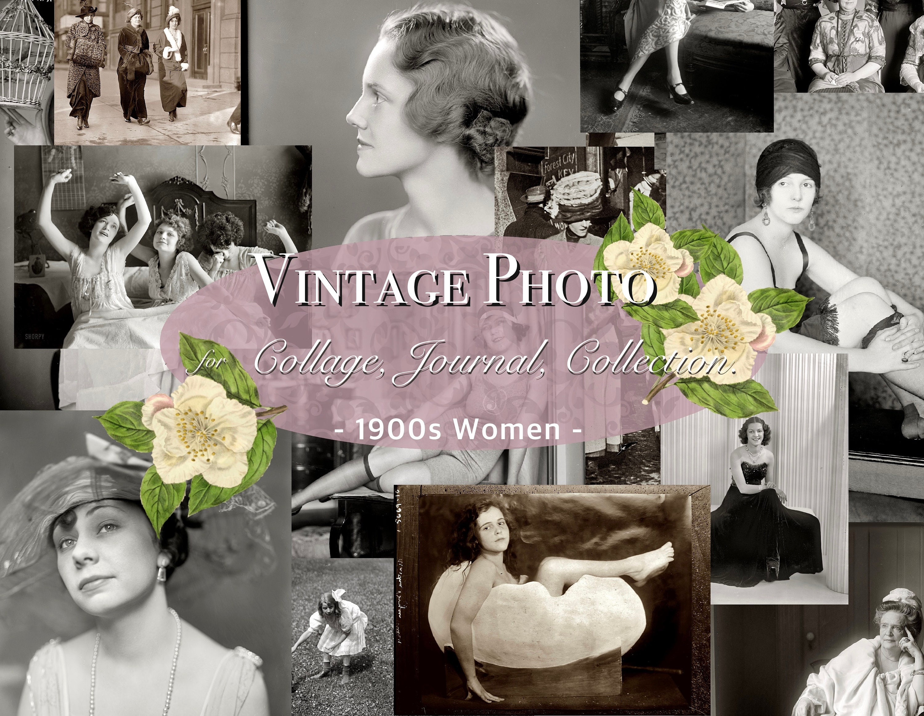 Vintage Journal Digital Photos Printable Portraits 1900s Girls & Women ...